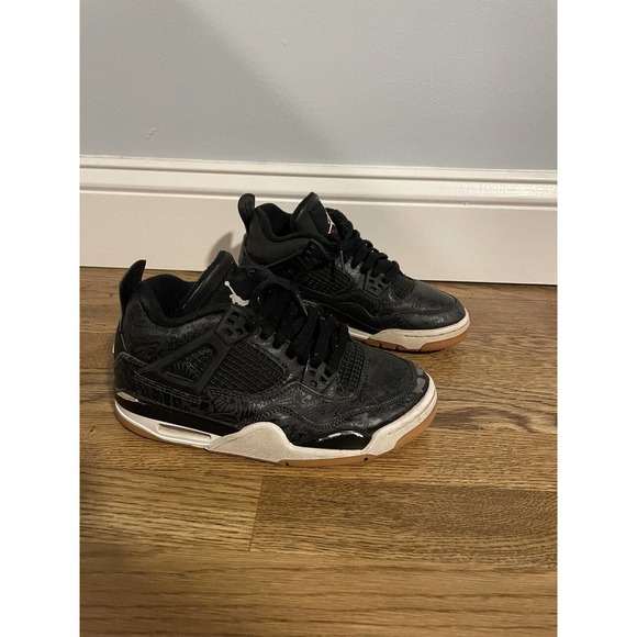 Nike | Shoes | Nike Air Jordan Retro 4 Se Cl29700 Black Laser Boys ...